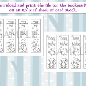 Gnome Valentine's Day Coloring Bookmarks - 8 Designs for Kids to Color ...