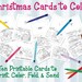 Christmas Coloring Cards- 10 Printable Holiday Cards for Children to ...