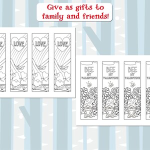 Gnome Valentine's Day Coloring Bookmarks - 8 Designs for Kids to Color ...