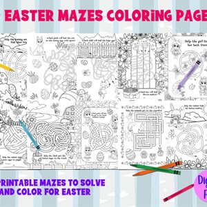 Easter Maze Coloring Pages - Printable Mazes for Kids - 10 Pages ...