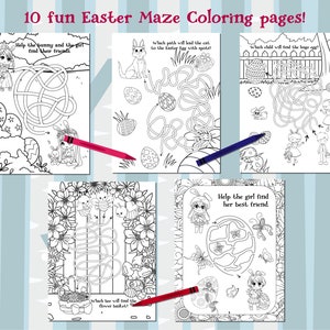 Easter Maze Coloring Pages - Printable Mazes for Kids - 10 Pages ...