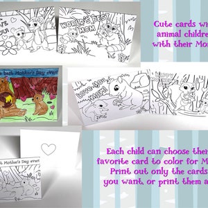 Mother's Day Printable Cards - 5 Animal Mother's Day Cards for Kids to ...