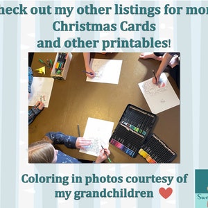 Christmas Coloring Cards- 10 Printable Holiday Cards for Kids to Color ...