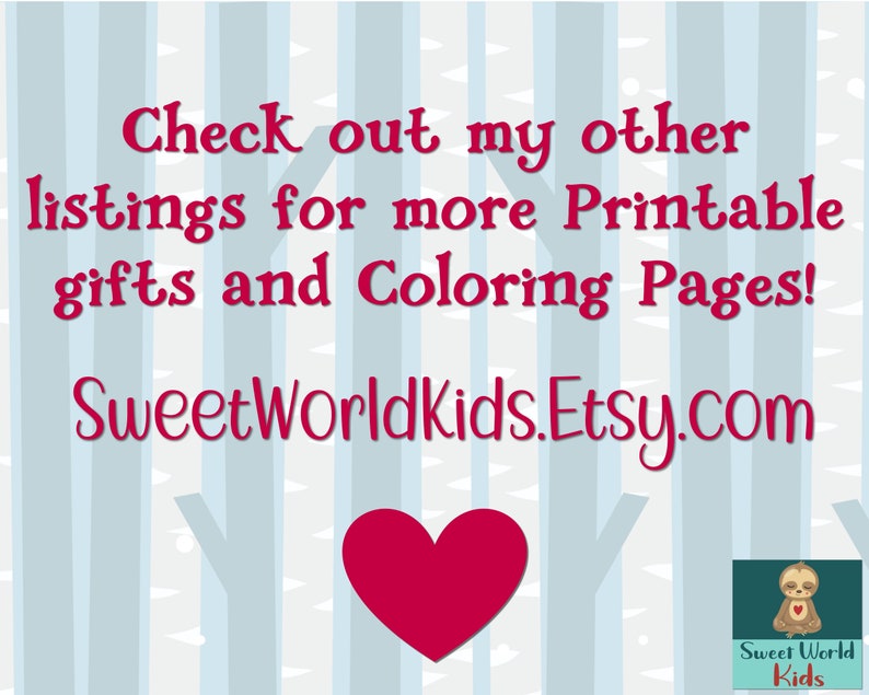 Valentine's Day Coloring Cards- 10 Printable Animal Cards for Kids to ...