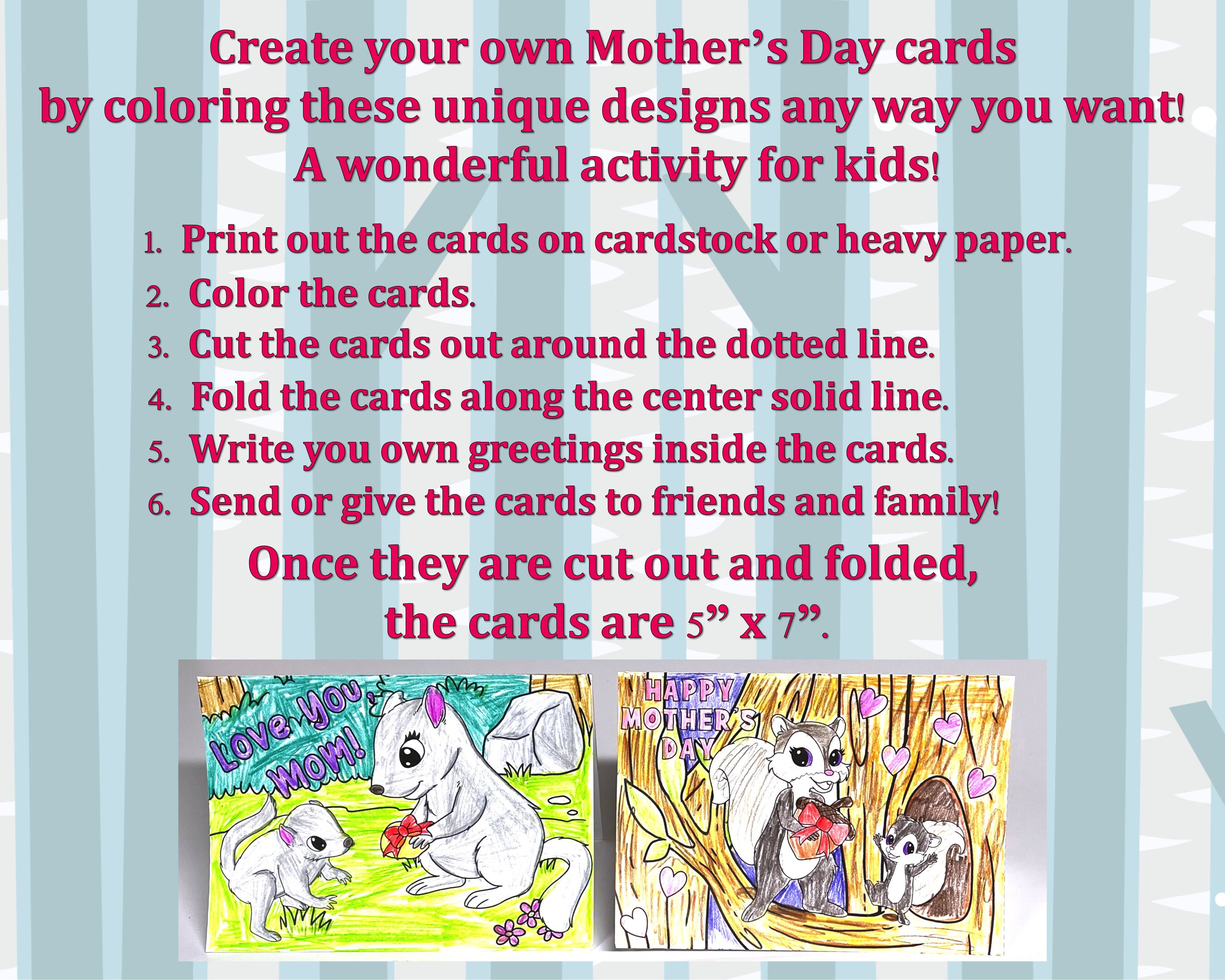 Mother's Day Printable Cards - 5 Animal Mother's Day Cards for Kids to ...