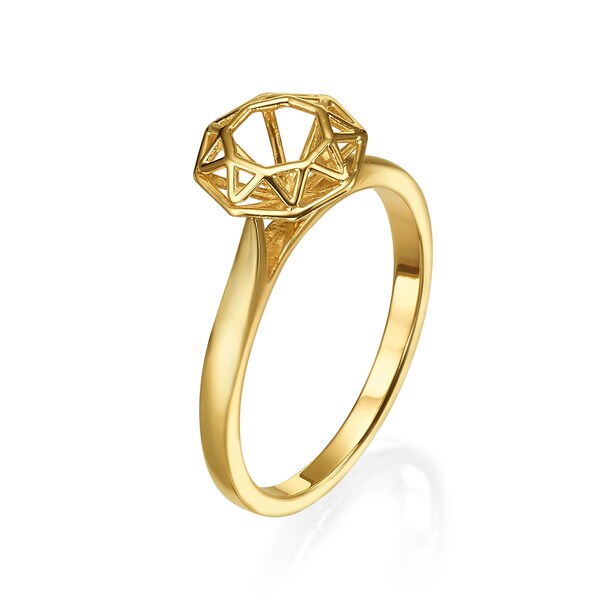 Modern Diamond Ring - Etsy