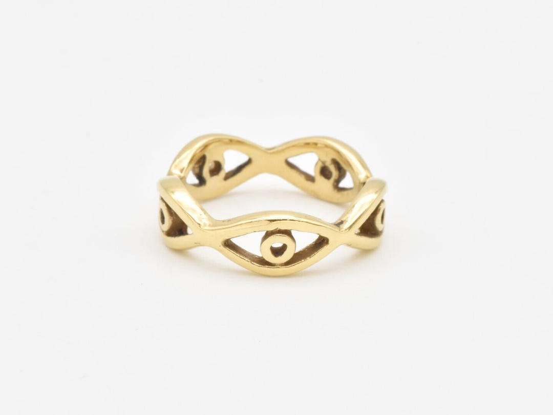 Infinity Eye Ring, Gold Eye Ring, Evil Eye Band, Multiple Eye Ring ...