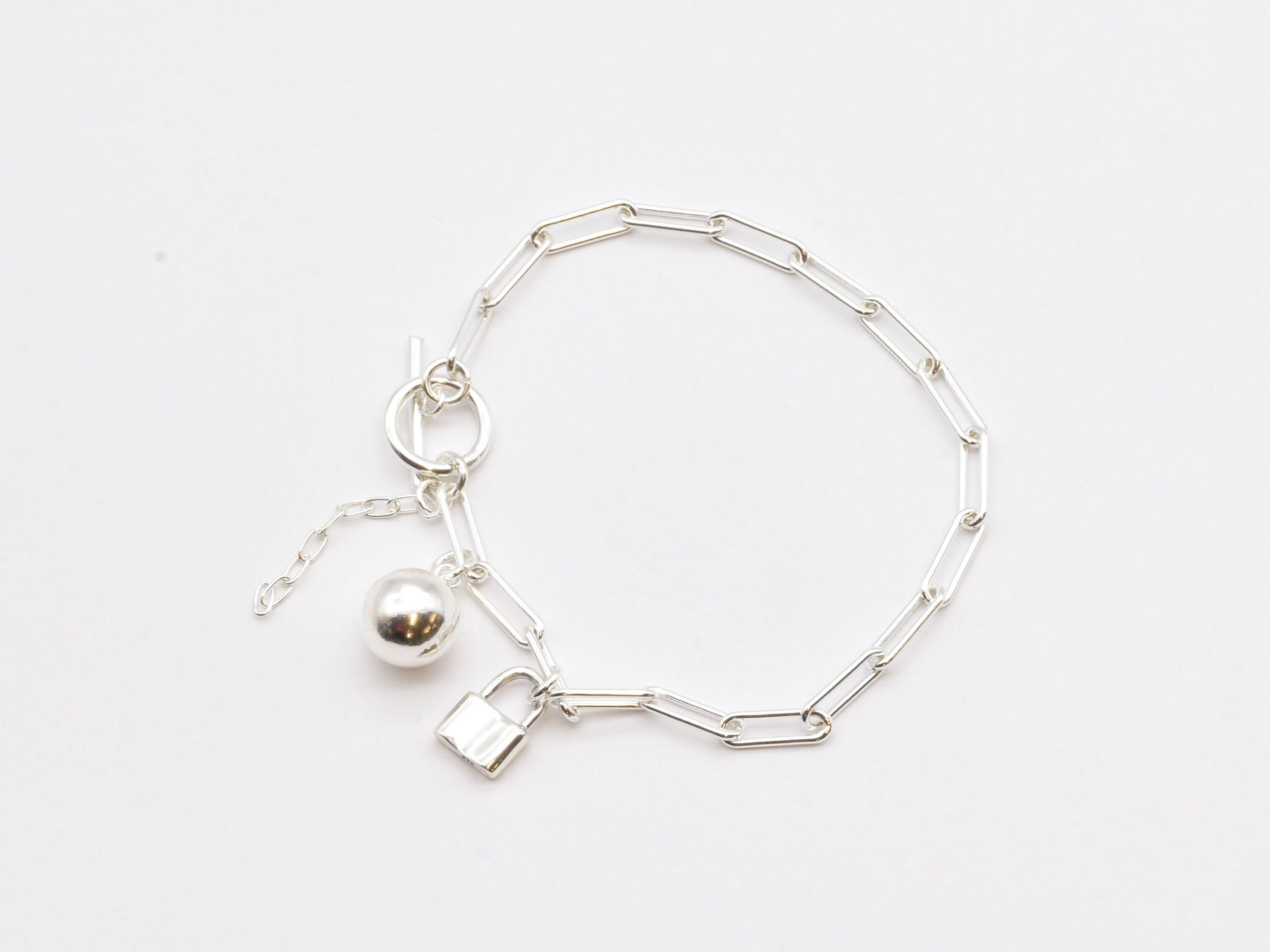 Silver Lock Bracelet, Silver Chain Bracelet, Lock Chain Bracelet ...