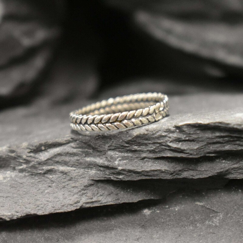 Silver Braided Ring - Etsy