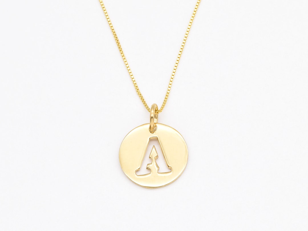 Gold Letter A Pendant, Capital Letter Necklace, Personalized Gold ...