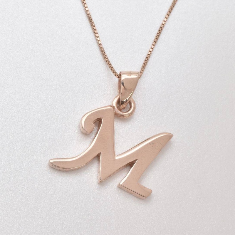 Letter M Necklace - Etsy
