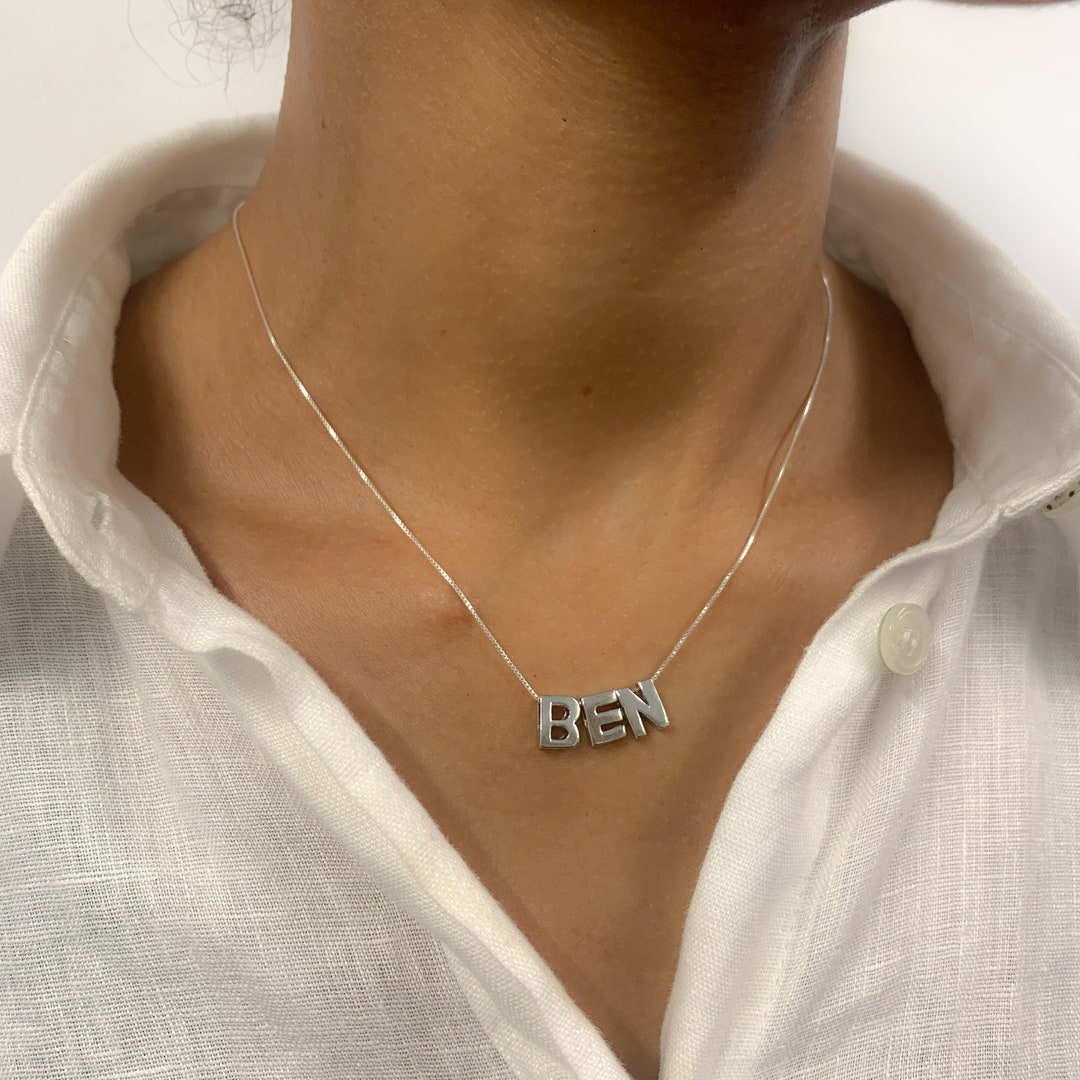 Silver Letter Necklace, Personalized Necklace, Letter Necklace ...