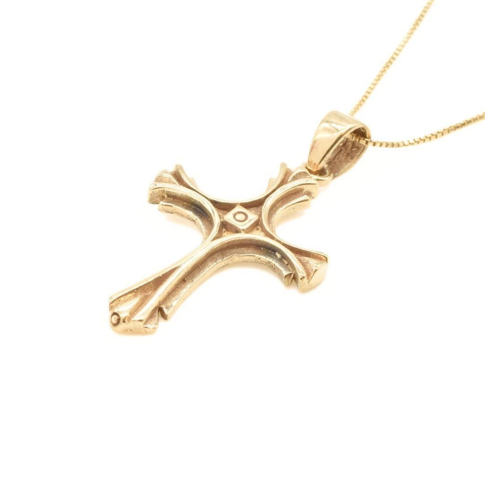 Vintage Cross Pendant, Gold Cross Pendant, Gothic Cross Style, Gothic ...