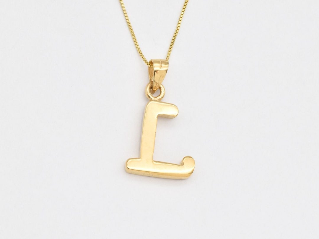 Gold Letter L Pendant, Capital L Pendant, Initial L Necklace, Alphabet ...