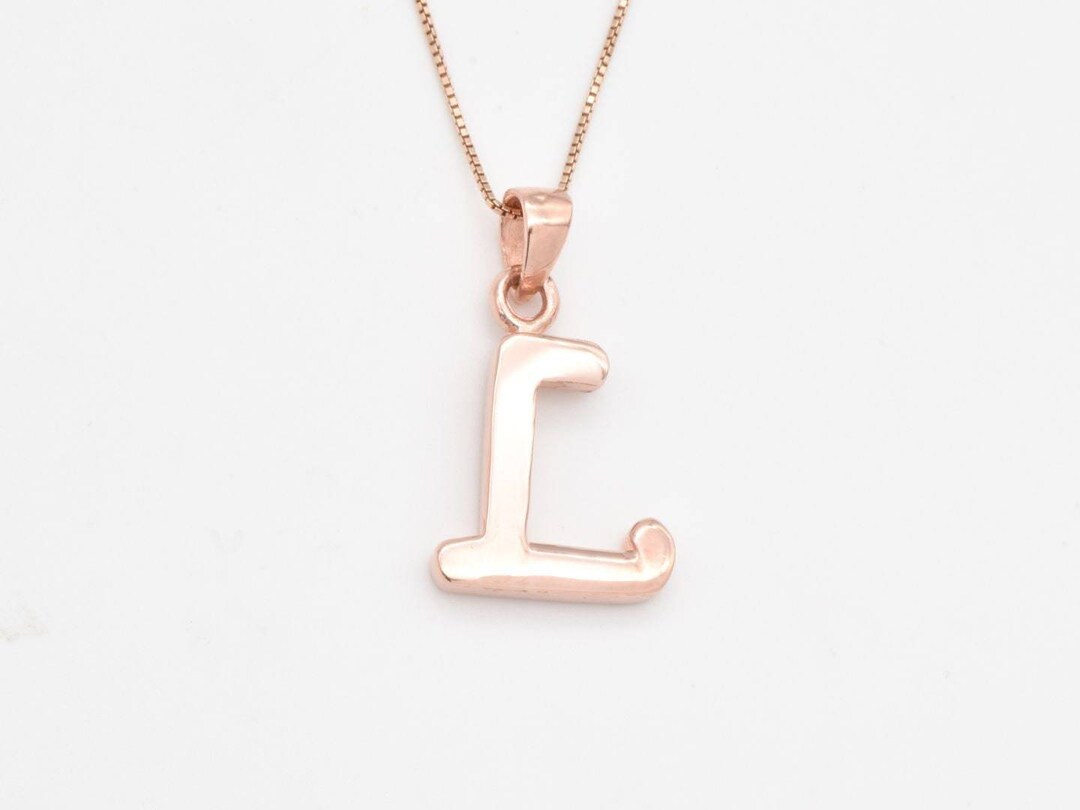 Rose Gold Letter L Pendant, Capital L Pendant, Initial L Necklace ...