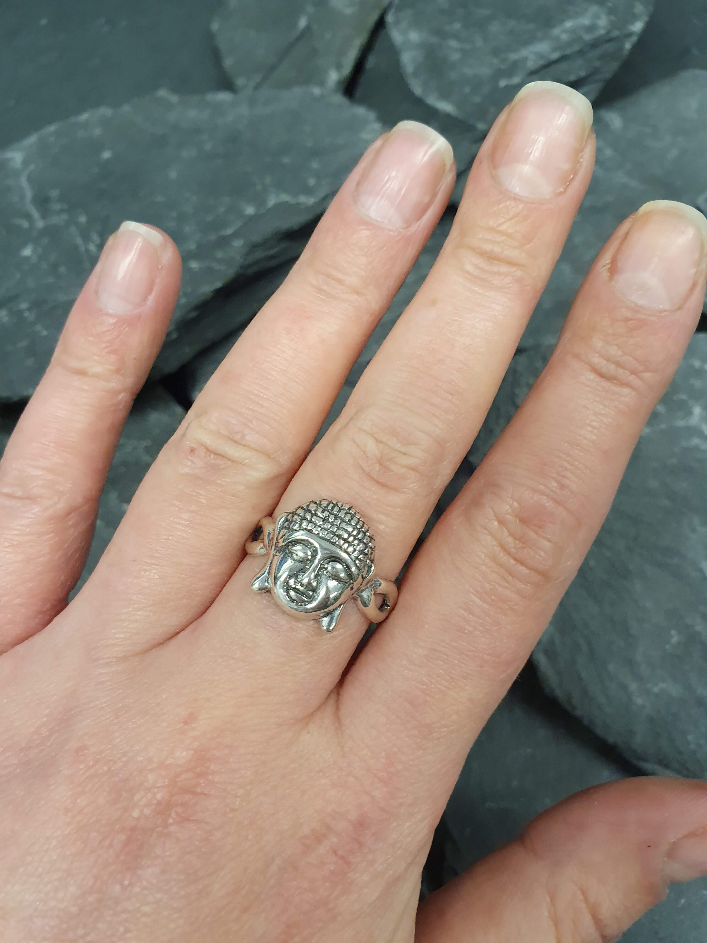 Buddha Ring Silver Buddhist Ring Symbolic Ring Gautama - Etsy UK