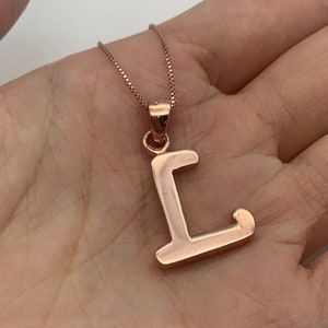 Rose Gold Letter L Pendant, Capital L Pendant, Initial L Necklace ...