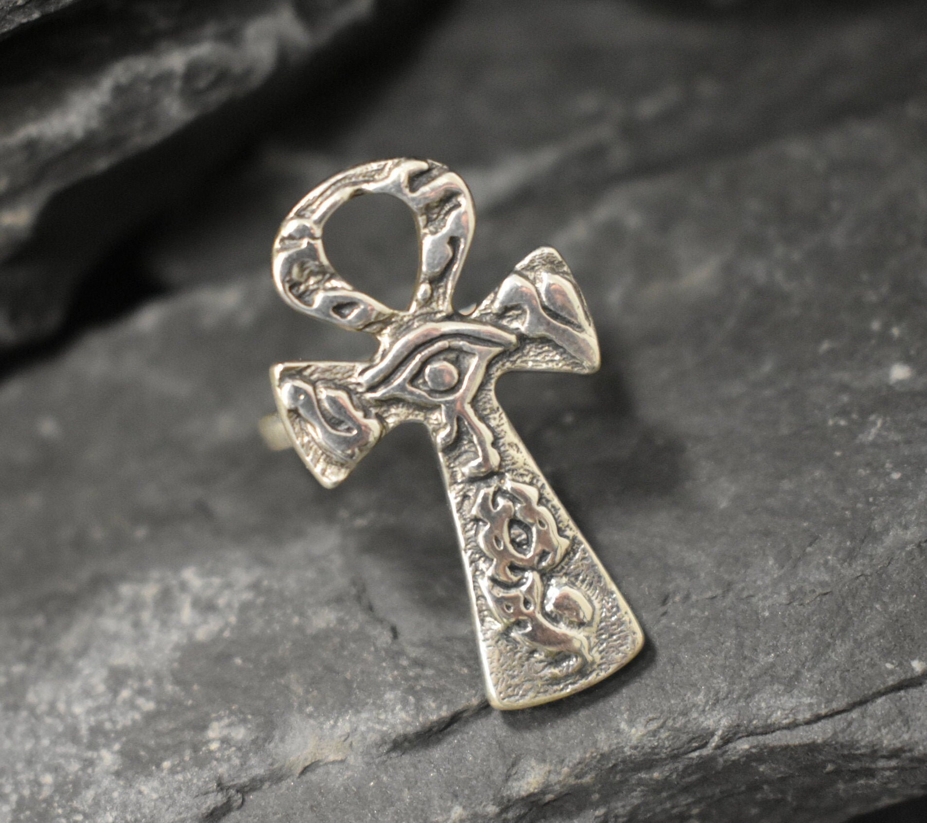 Ankh Ring Silver Ankh Ring Solid Silver Ring Long Ring | Etsy