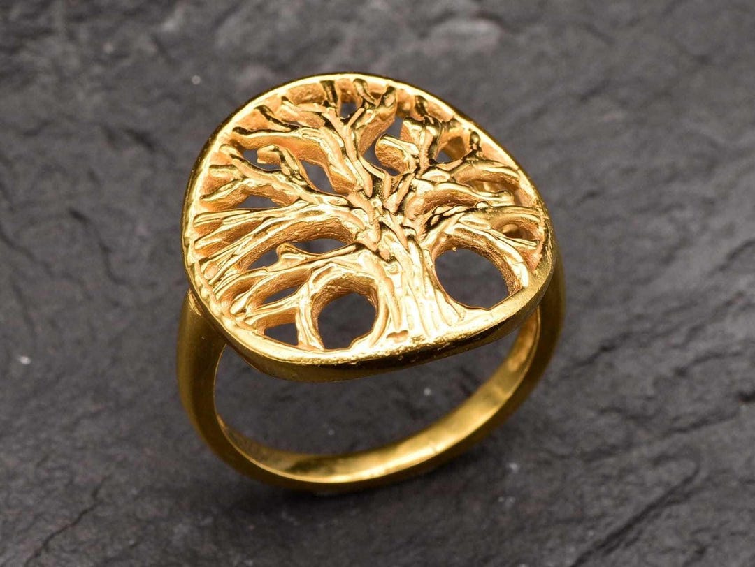 Tree of Life Ring, Vintage Tree Ring, Gold Tree Ring, Statement Ring ...