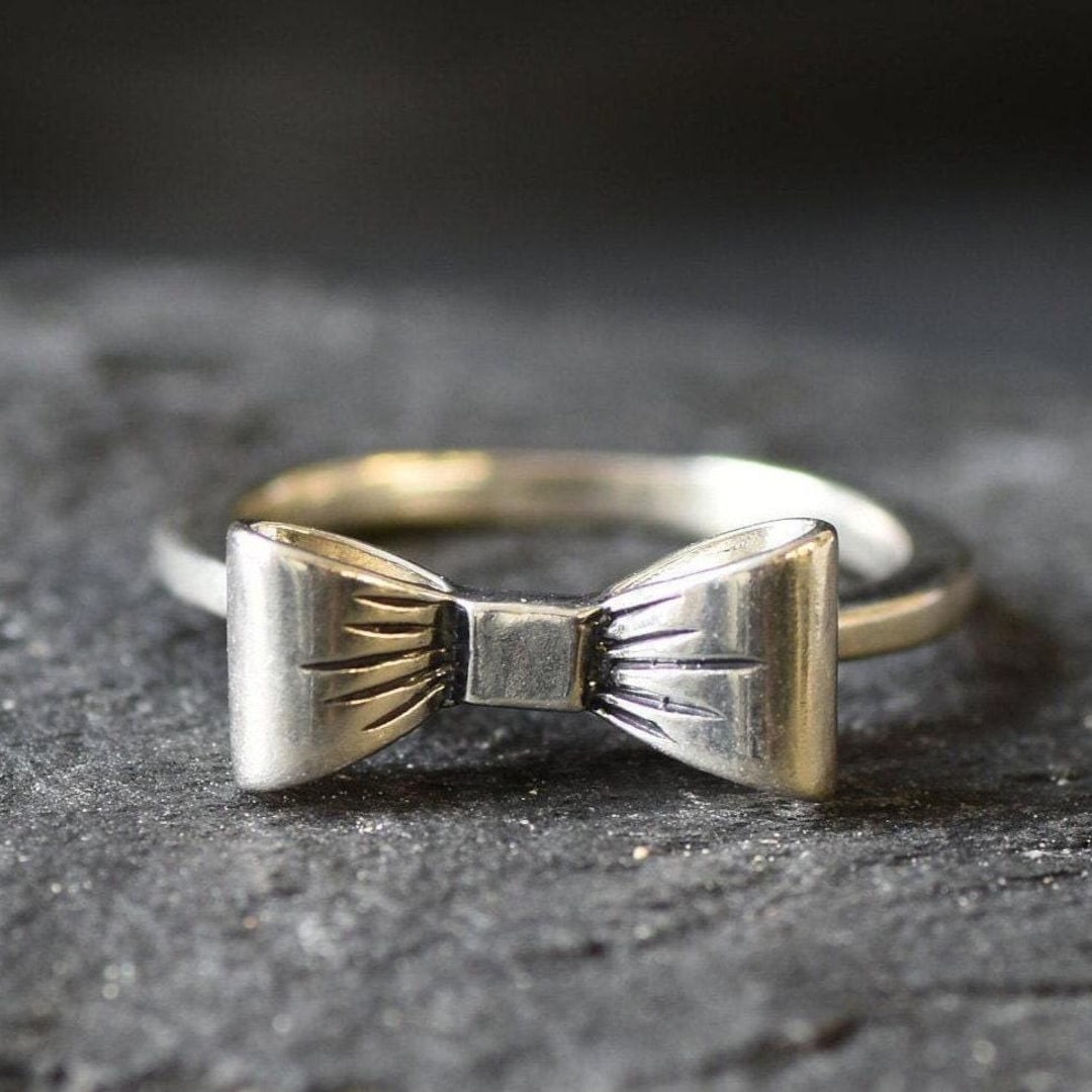 Silver Ribbon Ring, Silver Bow Ring, Anniversary Ring, Promise Ring ...