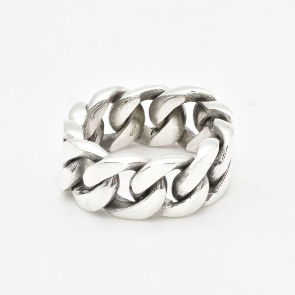 Silver Chain Ring - Etsy