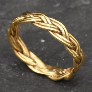 Gold Braided Ring, Stacking Ring, Gold Vermeil Ring, Plait Ring, Braid ...