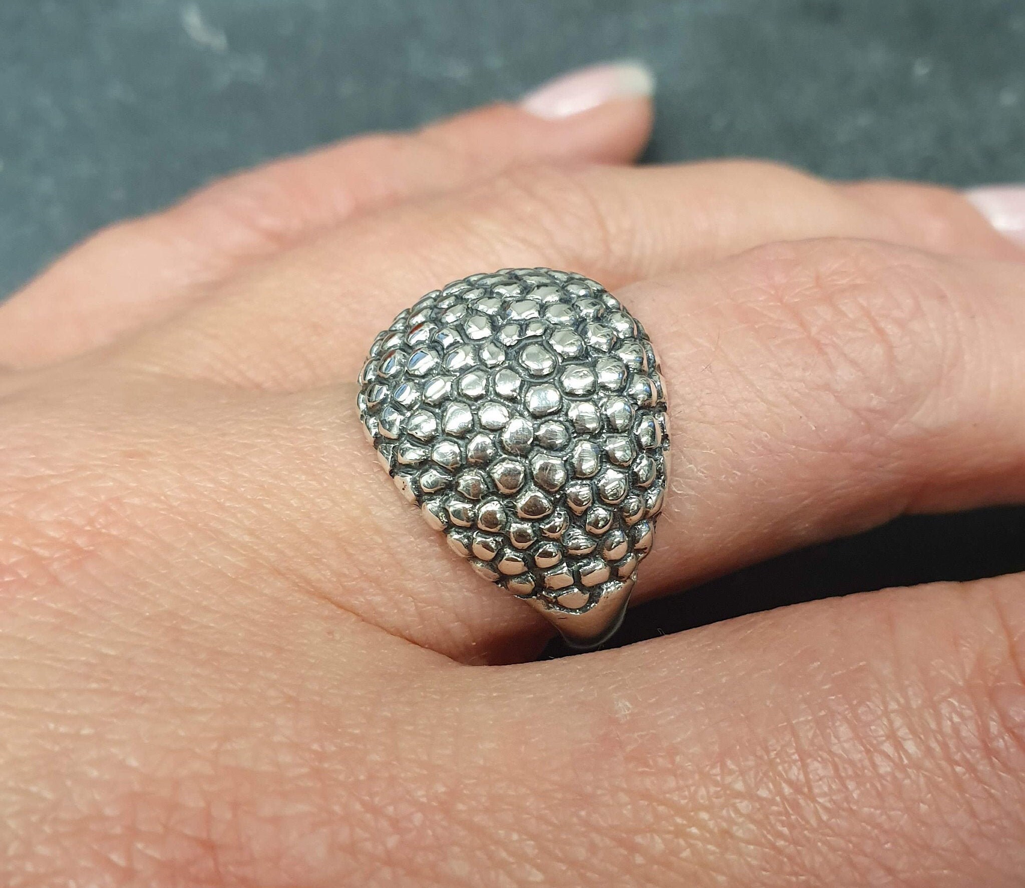 Sphere Ring Statement Ring Silver Round Ring Unique Silver | Etsy