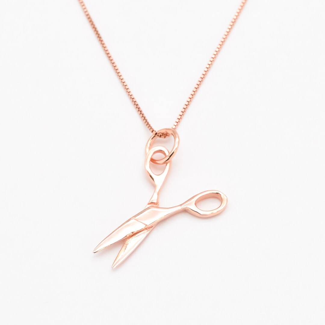 Pink Scissors Pendant, Hairdresser Necklace, Barber Necklace, Dainty ...