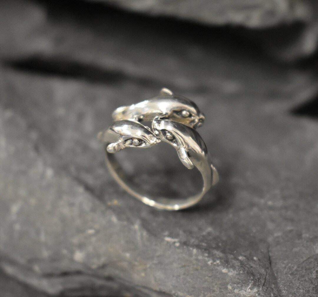 Gold Dolphin Ring, Dolphins Ring, Gold Plated Ring, Animal Ring, Three ...