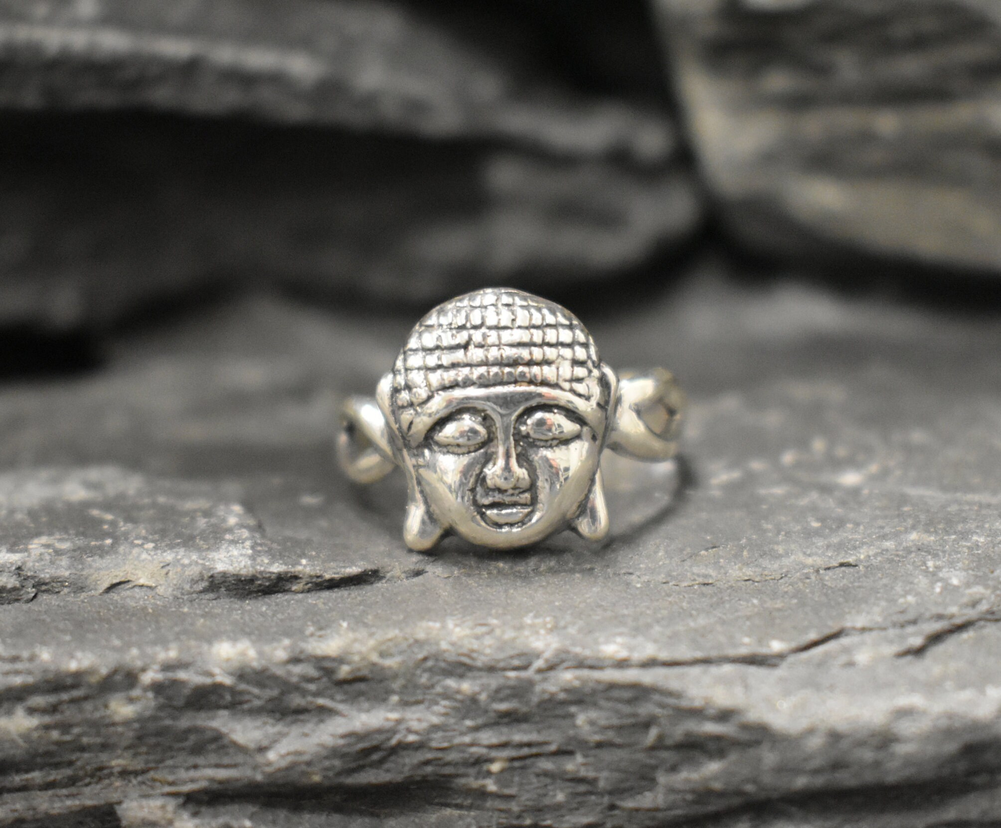 Buddha Ring Silver Buddhist Ring Symbolic Ring Gautama - Etsy UK