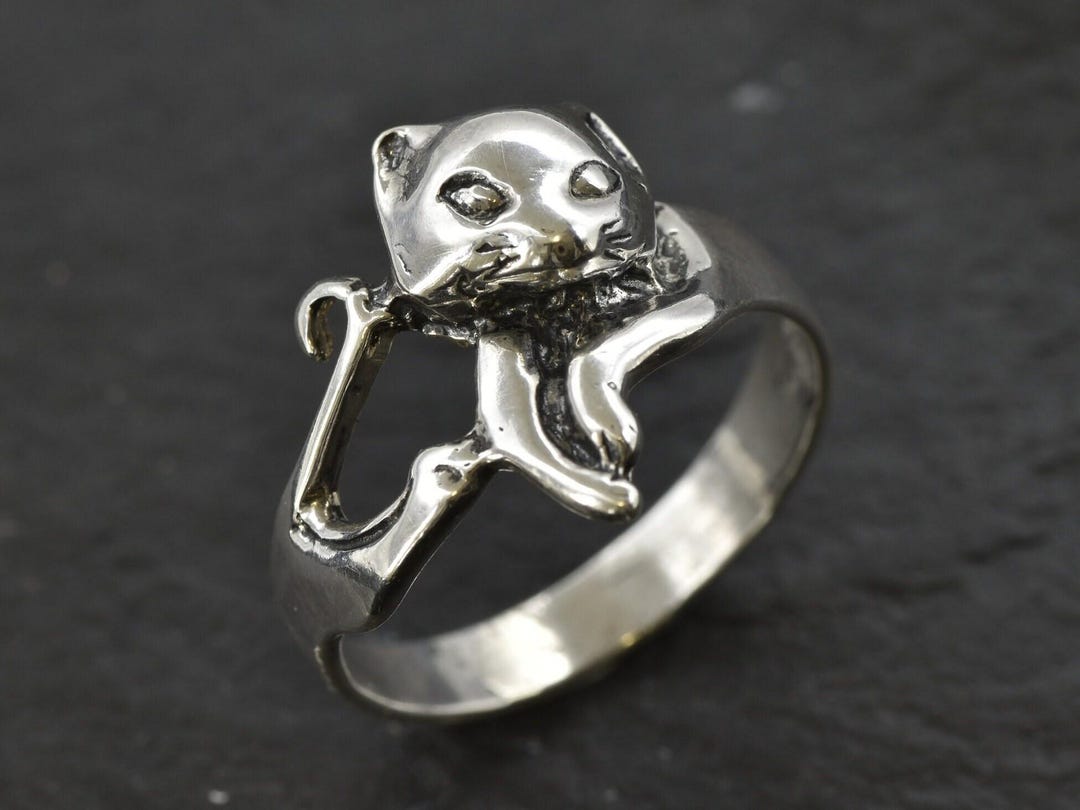 Silver Cat Ring, Silver Kitty Ring, Silver Feline Ring, Cat Ring, Cat ...