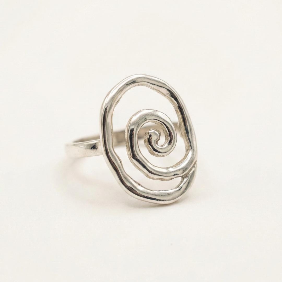 Infinity Ring, Swirl Ring, Solid Silver Ring, Statement Ring, Artistic ...