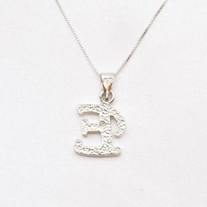 Letter E Pendant, Initial E Necklace, Silver Alphabet Pendant, Large E ...