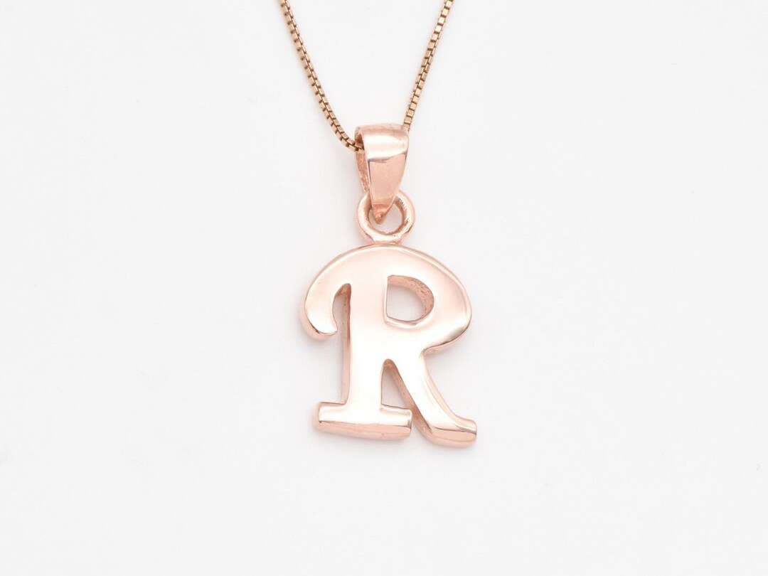 Rose Gold Letter R Pendant, Capital R Pendant, Initial R Necklace ...