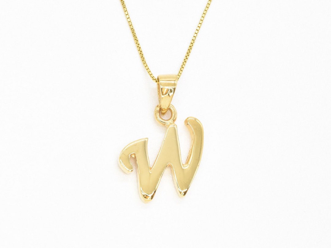 Gold Letter W Pendant Capital W Pendant Initial W Necklace - Etsy