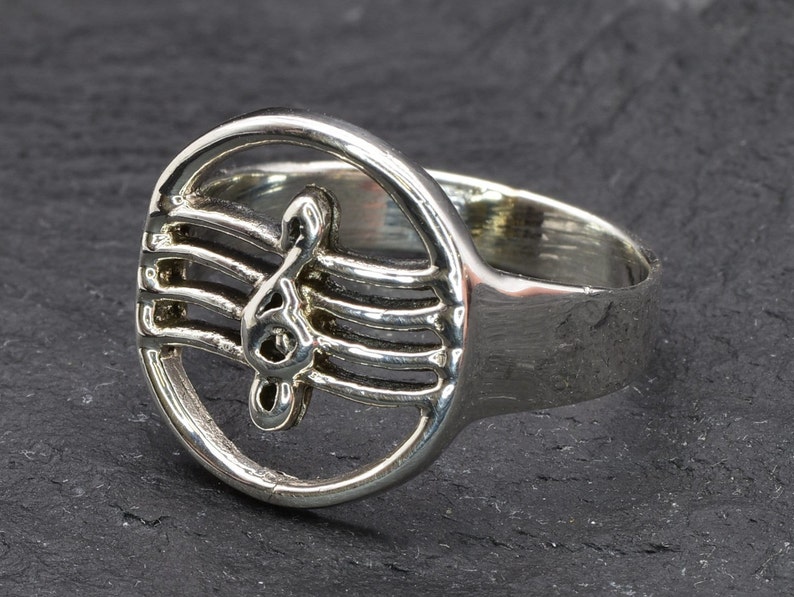 Silver Treble Clef Ring Music Note Ring Sterling Silver - Etsy