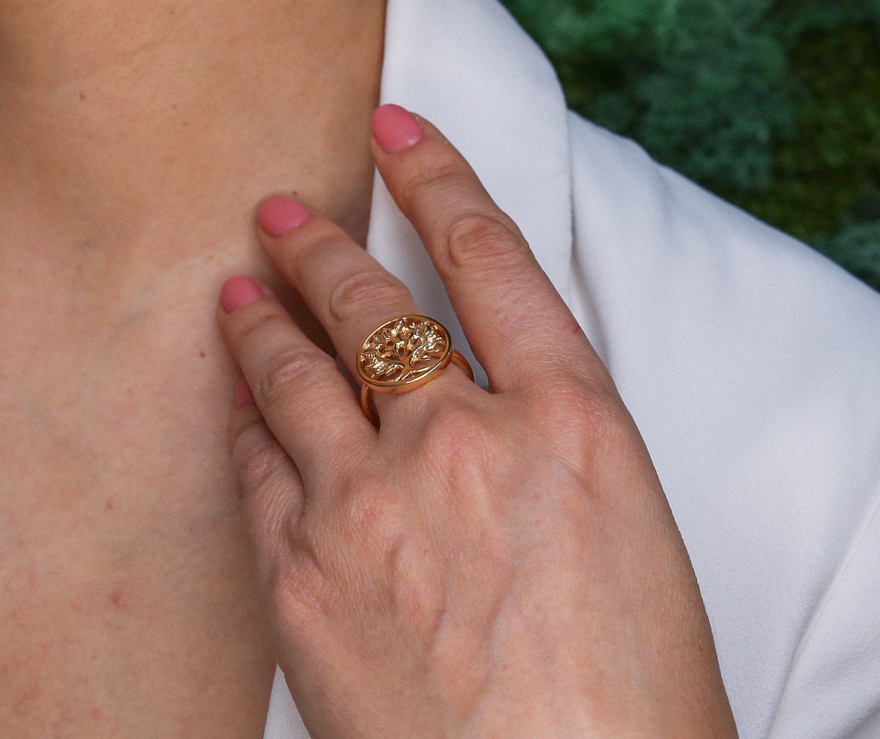 Gold Tree Ring Tree of Life Ring Family Ring Gold Plated | Etsy