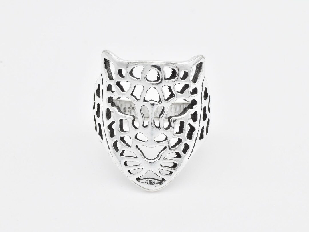Anello giaguaro in argento, Anello testa giaguaro, Anello a tema ...