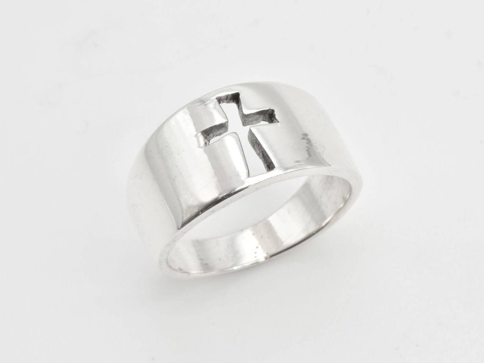 Cross Wide Band, Crosslet Ring, Cut Out Cross Ring, Vintage Cross ...