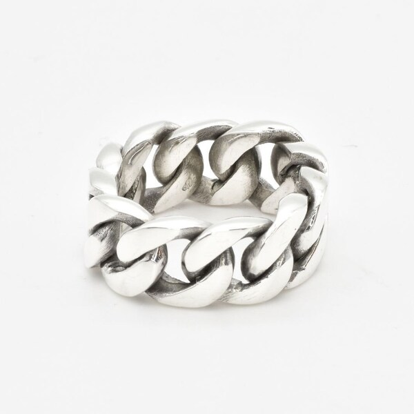 Silver Chain Ring - Etsy