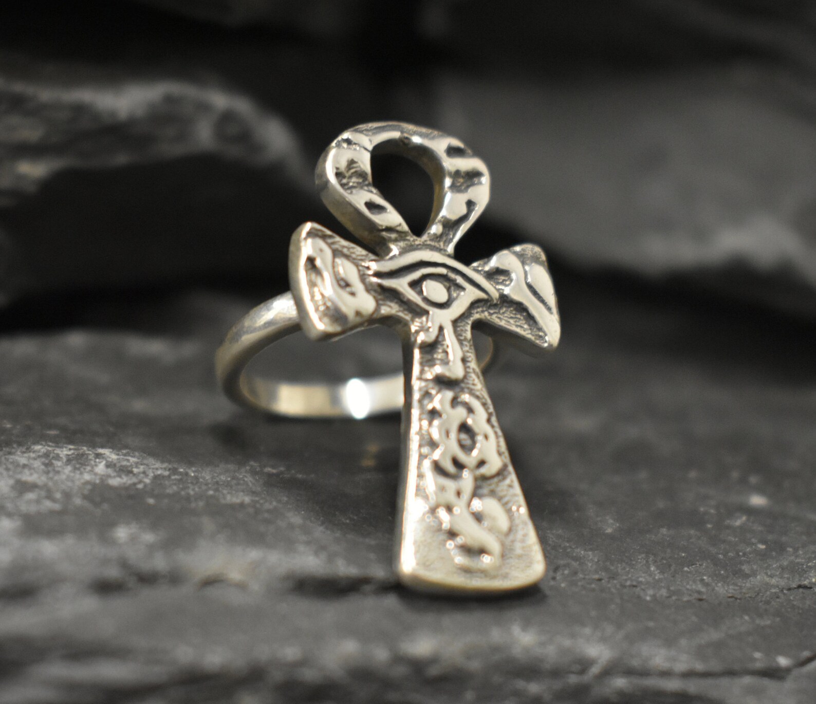 Ankh Ring Silver Ankh Ring Solid Silver Ring Long Ring - Etsy UK