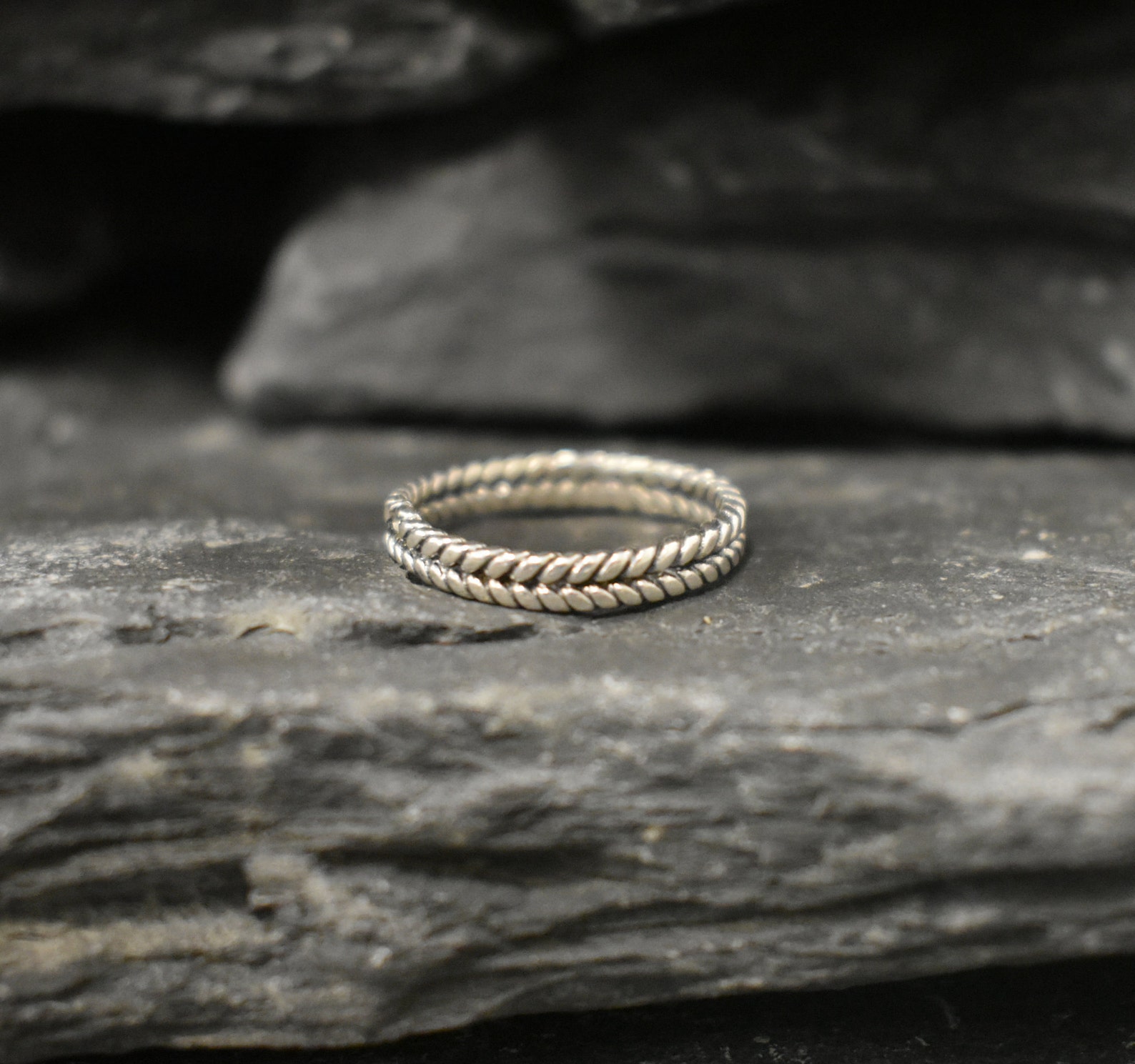 Braided Ring Braided Band Silver Braided Ring Designer | Etsy