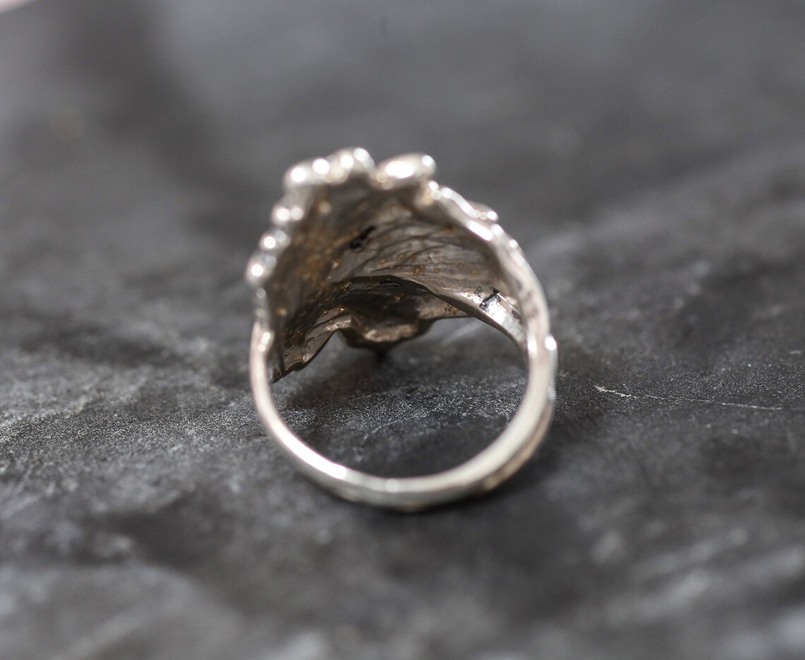 Silver Leaf Ring Solid Silver Ring Statement Ring Maple | Etsy