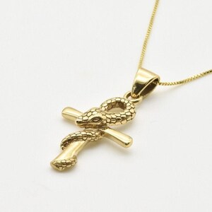 Cross Snake Necklace, Snake Charm, Serpent Necklace, Animal Necklace ...