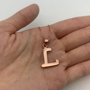 Rose Gold Letter L Pendant, Capital L Pendant, Initial L Necklace ...