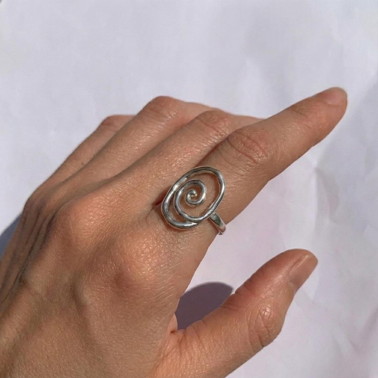 Infinity Ring, Swirl Ring, Solid Silver Ring, Statement Ring, Artistic ...