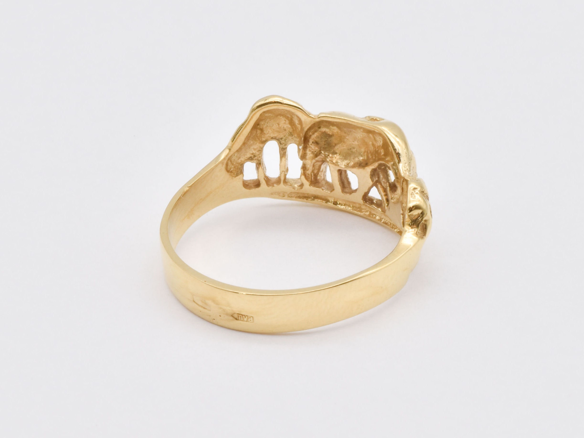 Gold Elephant Ring, Lucky Elephant Ring, Gold Elephant Band, Elephant ...