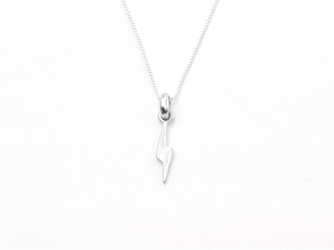 Sterling Silver Lightning Bolt Necklace - Flash Pendant - Etsy