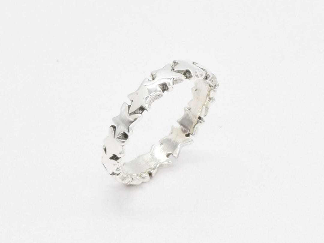 Star Cluster Ring, Silver Star Band, Five Pointed Star Ring, Asymmetric ...