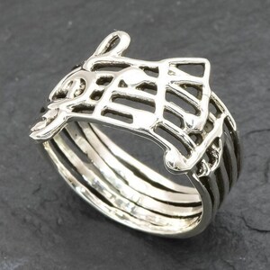 Silver Musical Note Ring, Treble Clef Ring, Music Note Ring, Handmade ...